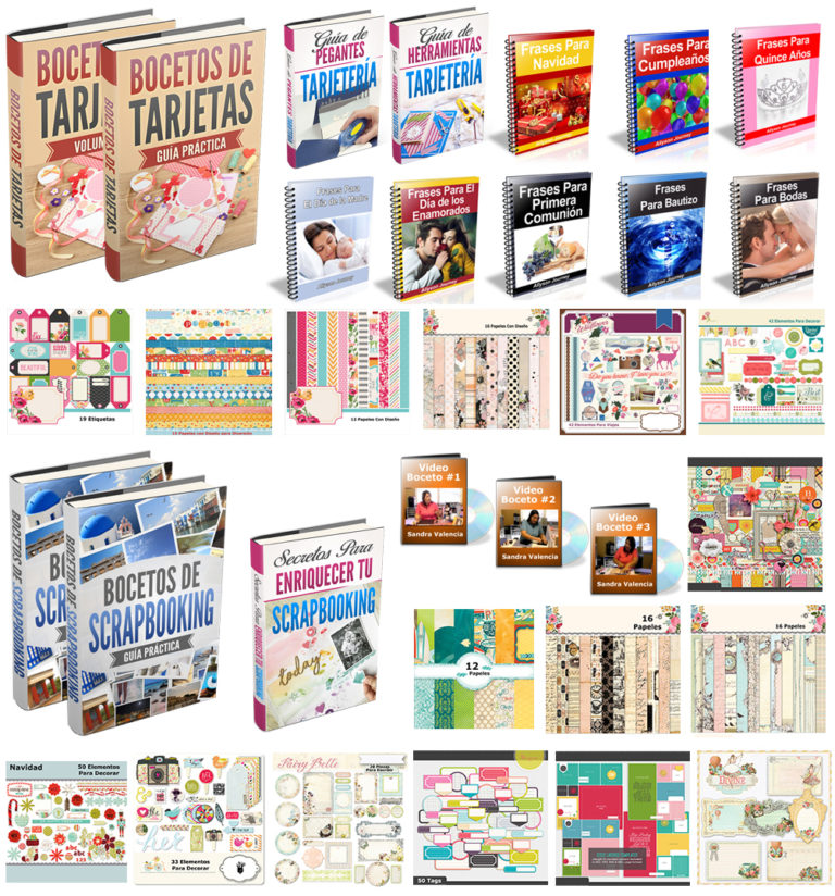 Paquete de Libros Digitales - Bocetos de Tarjetas y Scrapbooking con ...